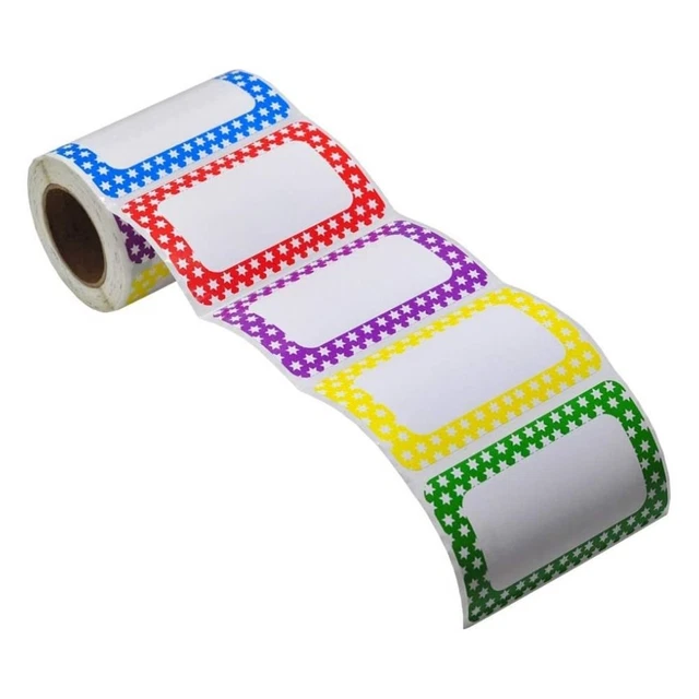 PAPER NAME TAGS Stickers Multi-Color Name Tag Labels Peel and Stick ...
