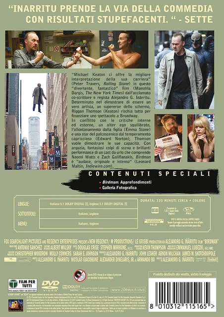 BIRDMAN (DVD) MICHAEL Keaton Emma Stone Kenny Chin Jamahl Garrison-Lowe ...