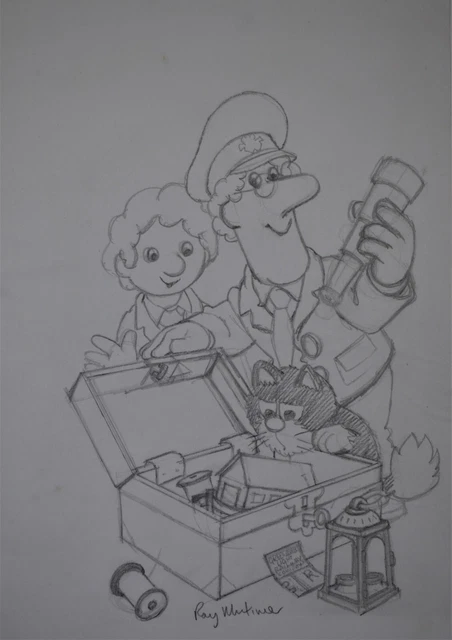 ORIGINAL POSTMAN PAT artwork drawing by listed illustrator Ray Mutimer ...