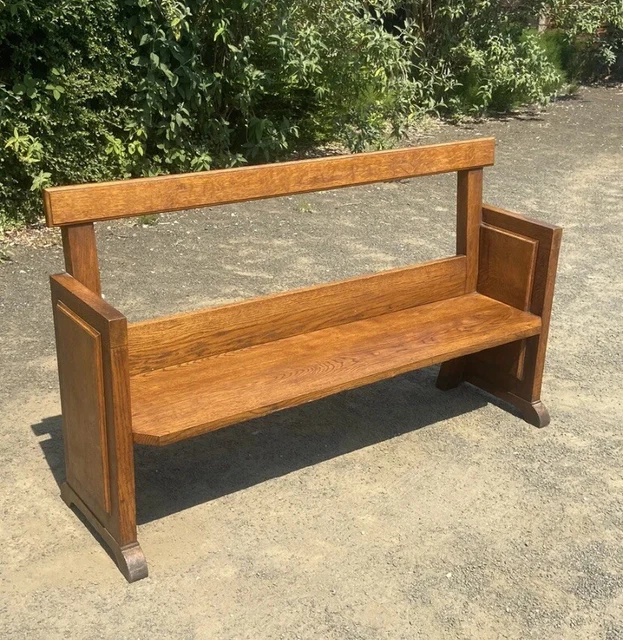 ANTIQUE VINTAGE SOLID Oak Church Pew Seat £245.00 - PicClick UK