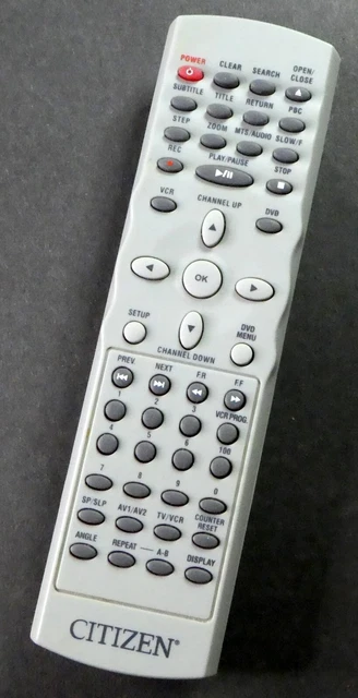 GENUINE CITIZEN VCR DVD Combo C557DVC Remote Control $39.99 - PicClick CA