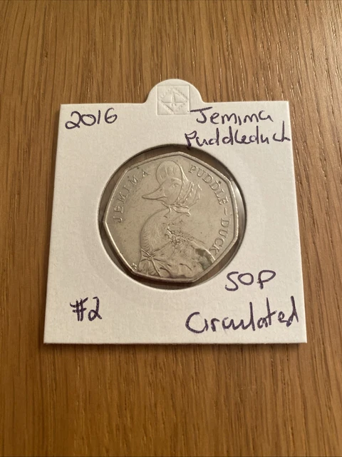 2016 UK JEMIMA Puddleduck Circulated 50p Coin Beatrix Potter Collection ...