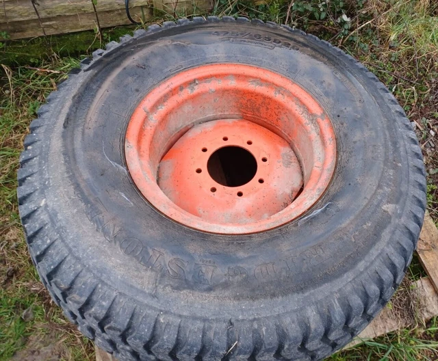 SET OF 4 Kubota Compact Tractor Wheels with Grass Tyres 29x12.00-15 ...