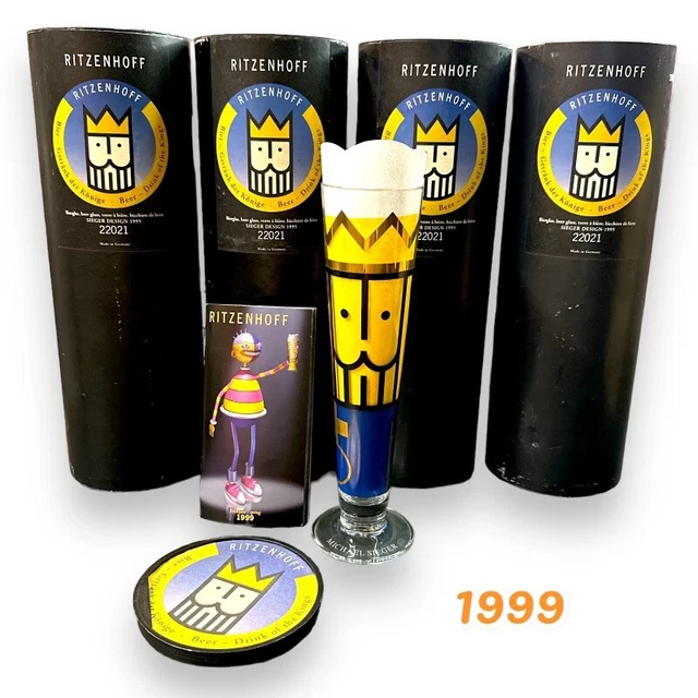 RITZENHOFF GERMAN BEER Glass/Pilsner 1995 Sieger Design Rare Vintage ...