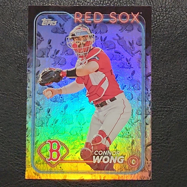 FEUILLE DE LAPIN de Pâques 2024 Topps Series 1 #104 Connor Wong Red Sox ...
