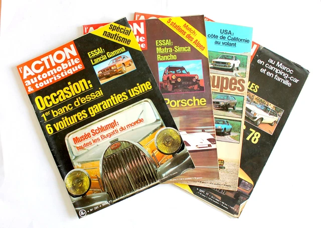 60- MAGAZINE AUTOMOBILE 4 REVUE AUTO L’ACTION 1977 N°201-202-203-204 ...