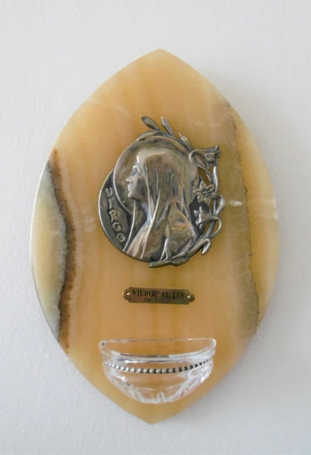 BENITIER ART NOUVEAU, "LA VIERGE AUX LYS", par PONCET, MAISON PENIN ...