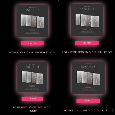 BLACKPINK BORN PINK Signed Digipack CD Album Jisoo Rose Jennie Lisa ...