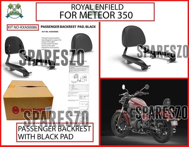 ROYAL ENFIELD METEOR 350 "Passenger Backrest" With Black Pad $88.99 ...