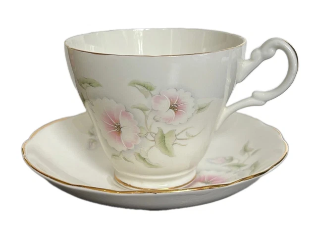 VINTAGE ROYAL STUART FINE BONE CHINA TEA CUP & SAUCER SET morning glory ...