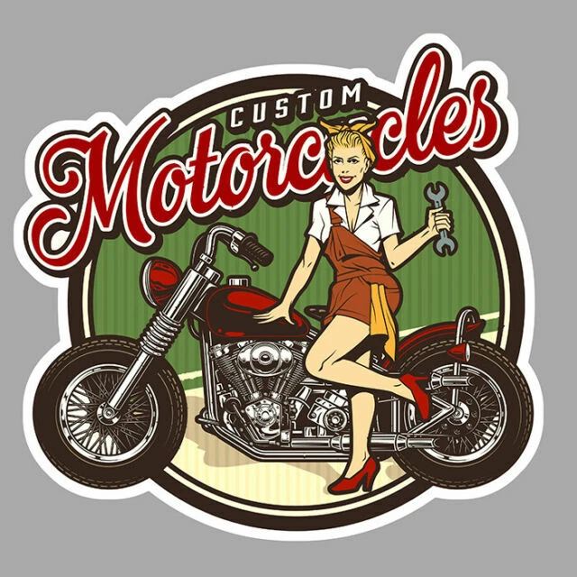 STICKER PINUP SEXY Girl Autocollant Old School Pin Up Garage Vintage ...