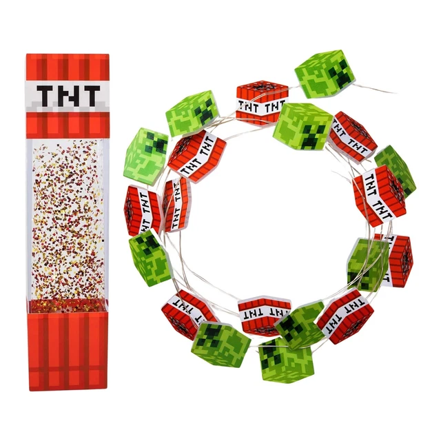 MINECRAFT 2-PIECE TNT Décor Bundle Glitter Lamp & String Lights £54.64 ...