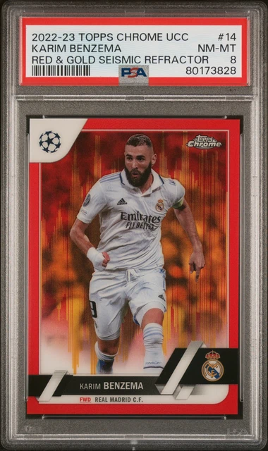 2022-23 TOPPS CHROME UCC #14 - Réfracteur sismique or rouge Karim ...