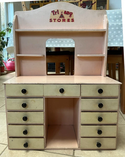 VINTAGE 1950S TRI-ANG Toys STORES wooden shop counter or kitchen with ...