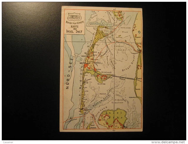 INSEL SYLT ISLAND Karte Germany Denmark Geografia-Cartografia Mappa ...