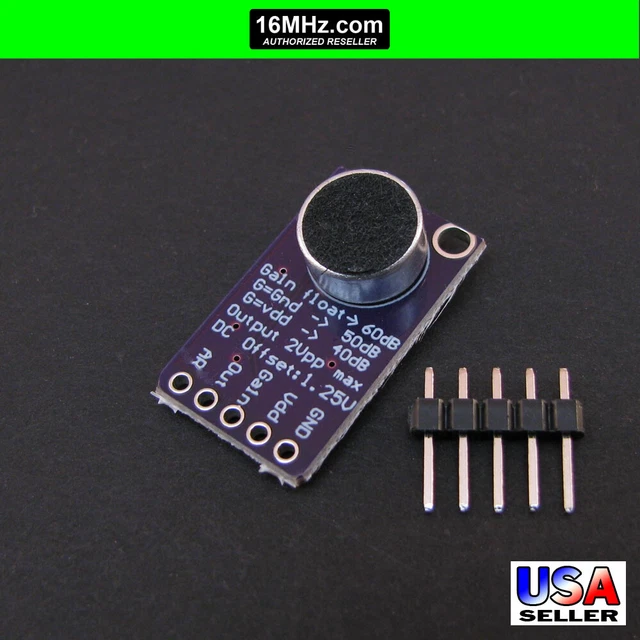MAX9814 ELECTRET MICROPHONE Amplifier Module Auto Gain Control Arduino ...