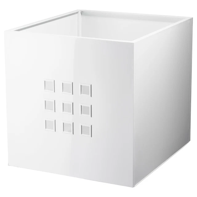 BOÎTE DE RANGEMENT cube en plastique blanc IKEA LEKMAN 33 x 37 x 33 cm ...