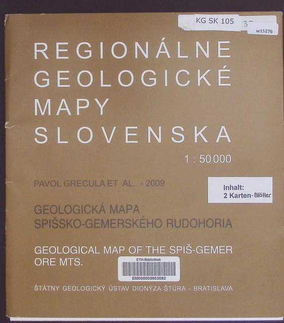 GEOLOGICKÁ MAPA SPISSKO-GEMERSKÉHO Rudohoria. Geological map of the ...