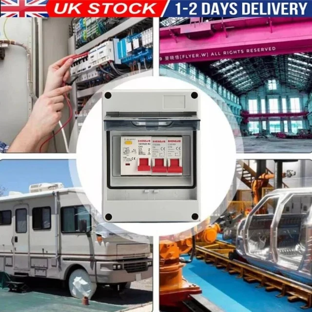 2-WAY GARAGE SHED Camper Van Caravan Consumer Unit Fuses Box With Rcd 2 ...