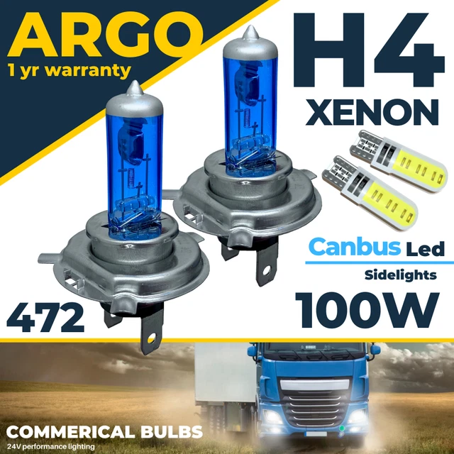 24V H4 XENÓN Blanco Faro Halógeno Camión Hgv Hella Camión LED Lateral ...
