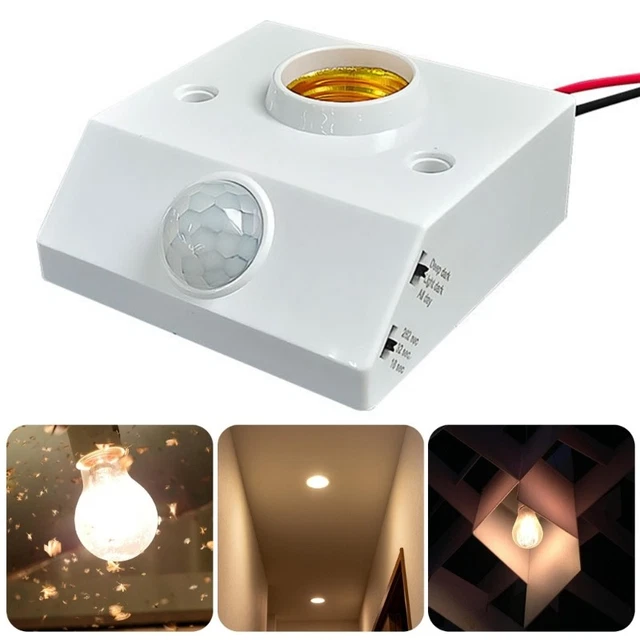 HUMAN BODY SENSOR Lamp Holder With Switches Motion Detector Lamp Base ...