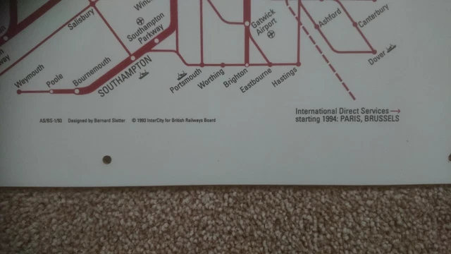 ORIGINAL BRITISH RAIL Intercity Route Map Sign £100.00 - PicClick UK