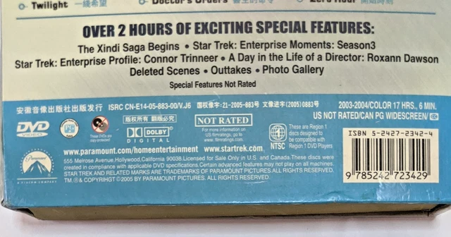 STAR TREK ENTERPRISE Seasons 3 9x Disc DVD Set TV Series 2003-2004 NTSC ...