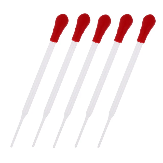 5PCS GLASS PIPETTE Red Rubber Cap Pipette for Liquids and £4.33 ...