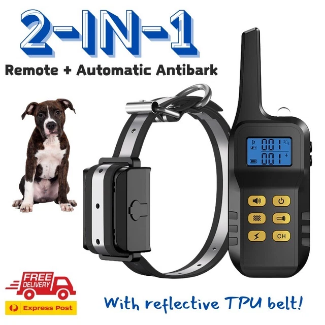 2-IN-1 REMOTE DOG Training +Automatic Barking Collar *Beeo+Vibration ...