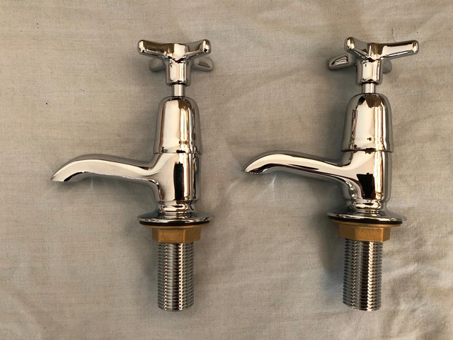 VINTAGE PAIR FRANCIS Pegler cross top basin tap hot cold 1/2 Performa ...