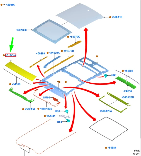 FORD FOCUS MK4 Roof Retainer 2208318 NEW GENUINE £371.43 - PicClick UK