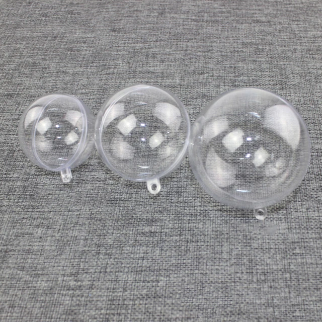 CLEAR SPHERE FILLABLE Hanging Fillable Baubles Plastic Fillable Bauble ...