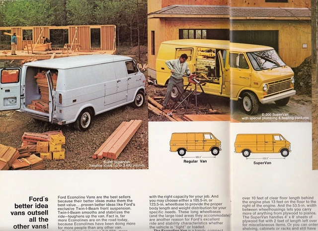 1970 FORD ECONOLINE VAN SUPERVAN 12p US Brochure E100 E200 E300 EUR 12 ...