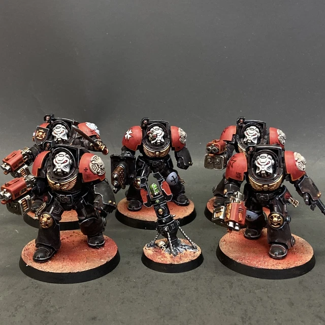 WARHAMMER 40K TERMINATOR Squad Black Templars Space Marines Painted ...
