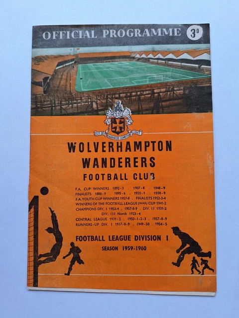 WOLVES V MANCHESTER United Season 1959-60 Football Programme £4.88 ...