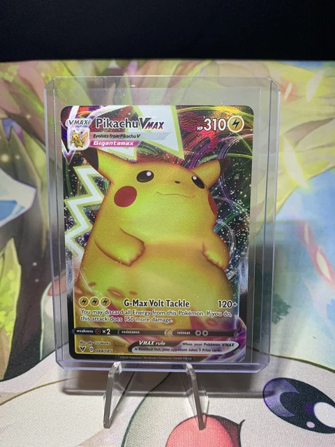CARTA POKÉMON PIKACHU Vmax 044/185 Vivid Tensione quasi nuova arte ...