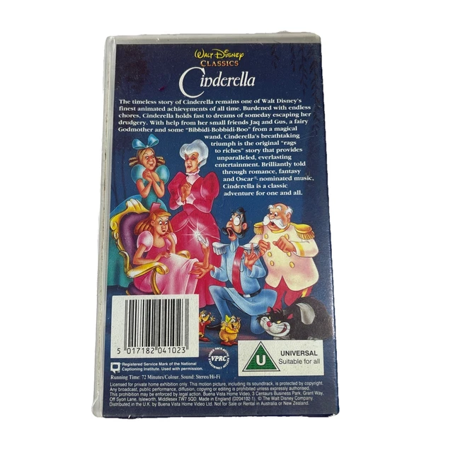 CINDERELLA WALT DISNEY Classics VHS Video Tape £2.77 - PicClick UK