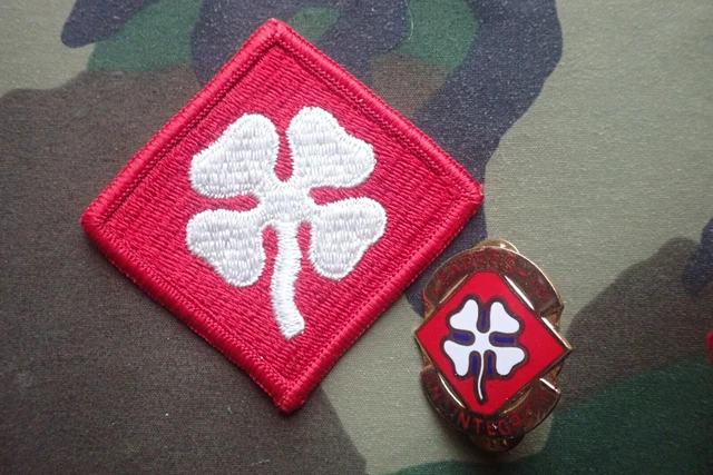 US ARMY~FOURTH ARMY~HEADQUARTERS 4th ARMY~METAL ENAMEL CREST-D.U.I ...