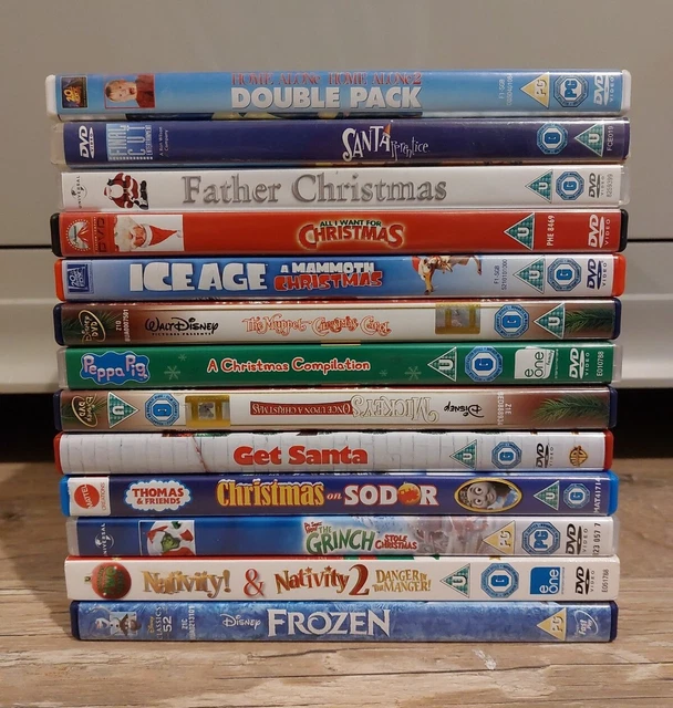 CHRISTMAS MOVIE DVD Bundle 13 Movies Grinch Home Alone Disney Ice Age ...