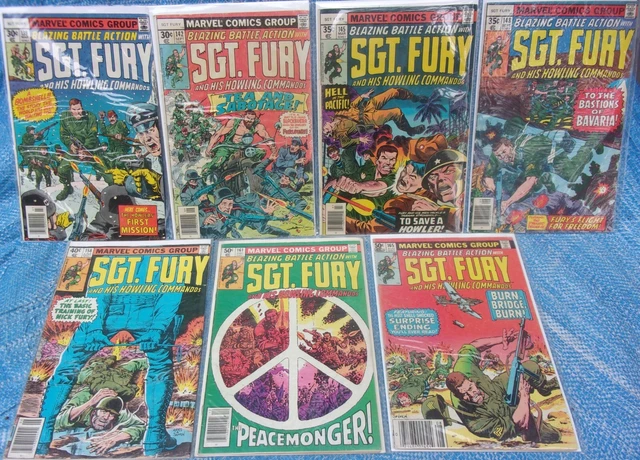 MARVEL COMICS SGT. Lot de commandos Fury His Howling #139 142 145 148 ...