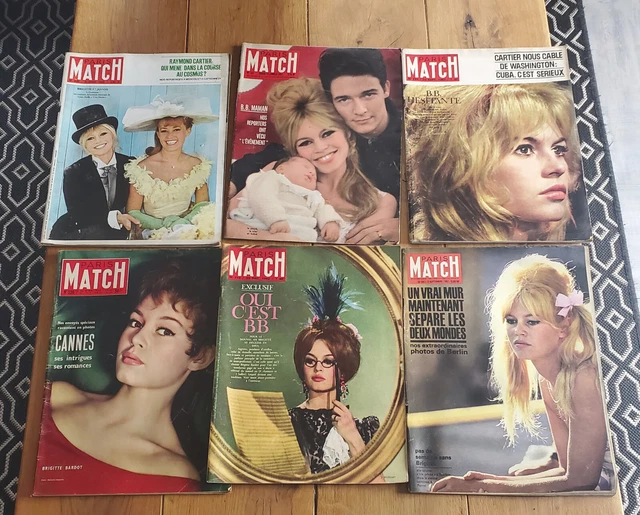 RARE LOT BRIGITTE BARDOT Paris Match années 60/80 EUR 44,90 - PicClick FR