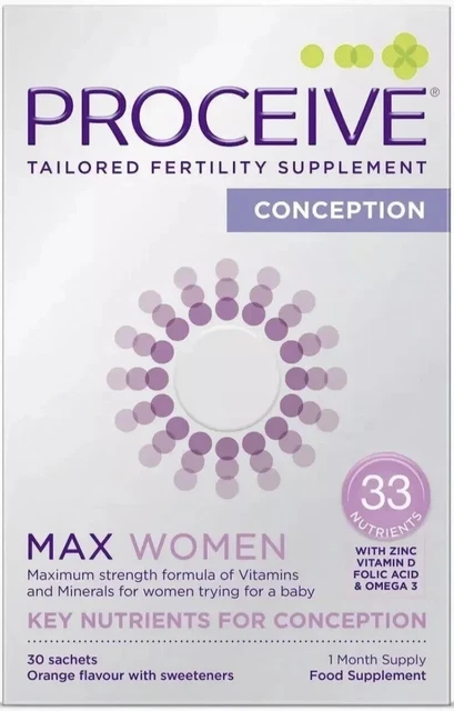 PROCEIVE MAX WOMEN Advanced Fertility Supplement 30 Sachets - 1 Month ...