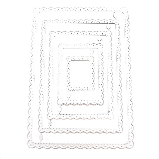 RECTANGULAR LACE CUTTING Dies Greeting Invitation Festival Blessing ...