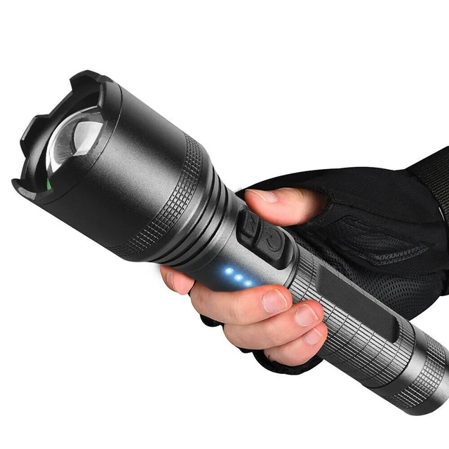 SUPER BRIGHT ZOOM Flashlight Camping Lamp Dual Switch Torch Powerful ...