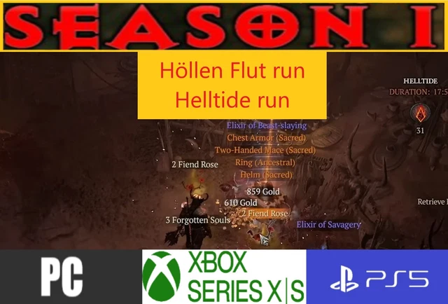 DIABLO 4 SEASON 1 | Boost Service Helltide | PC | Xbox X | Playstation ...