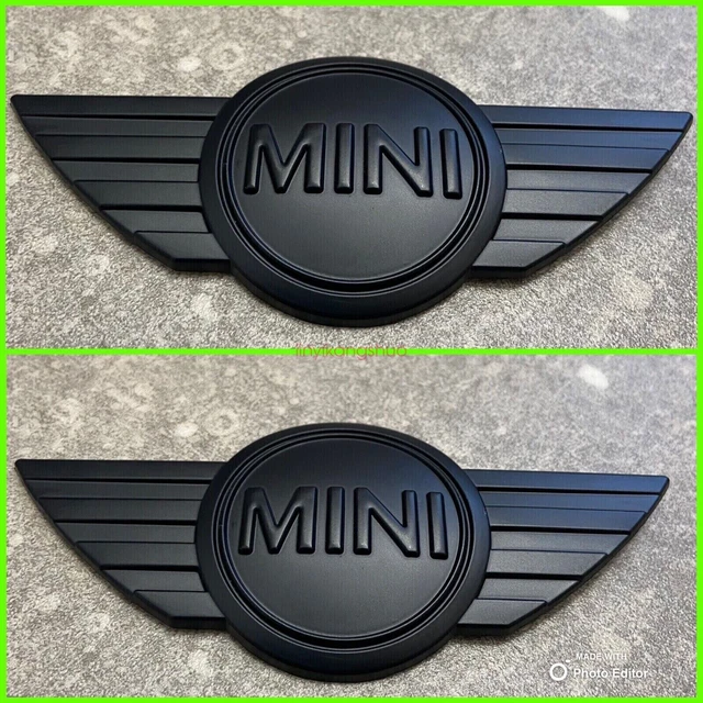 2 X 🇬🇧MINI🇬🇧R50 R55 R56 All Black Metal Bonnet/Boot Badges $37.58 ...