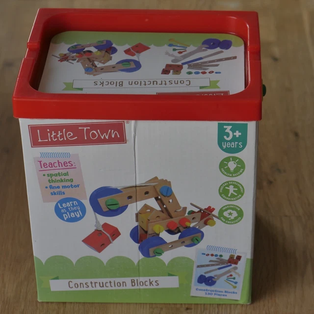 LITTLE TOWN CONSTRUCTION Blocks Woden Montessori Kids Pre school ...