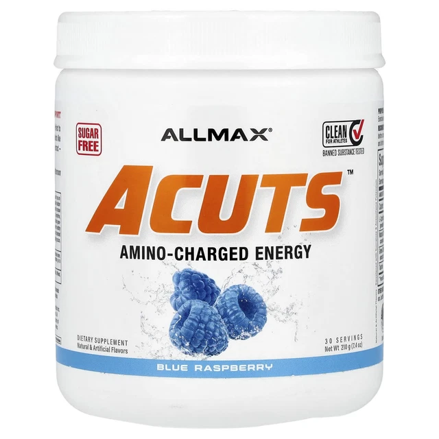 ALLMAX, ACUTS™, AMINO-CHARGED Energy, Blue Raspberry, 7.4 oz (210 g) £ ...