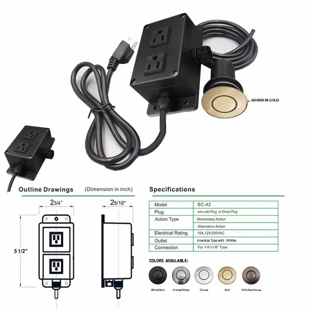 GARBAGE DISPOSAL AIR Switch Control Box Switch (Six Colors) £60.96 ...