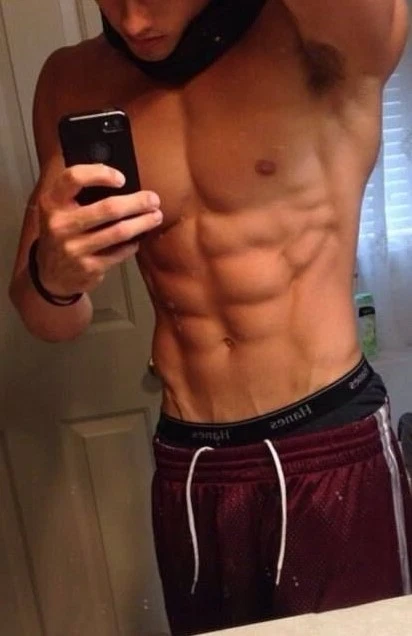 Shirtless Male Hunk Jock Ripped Abs Arm Pit Showing Muscular Jock Photo